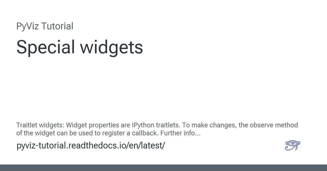 Special widgets - PyViz Tutorial 24.1.0