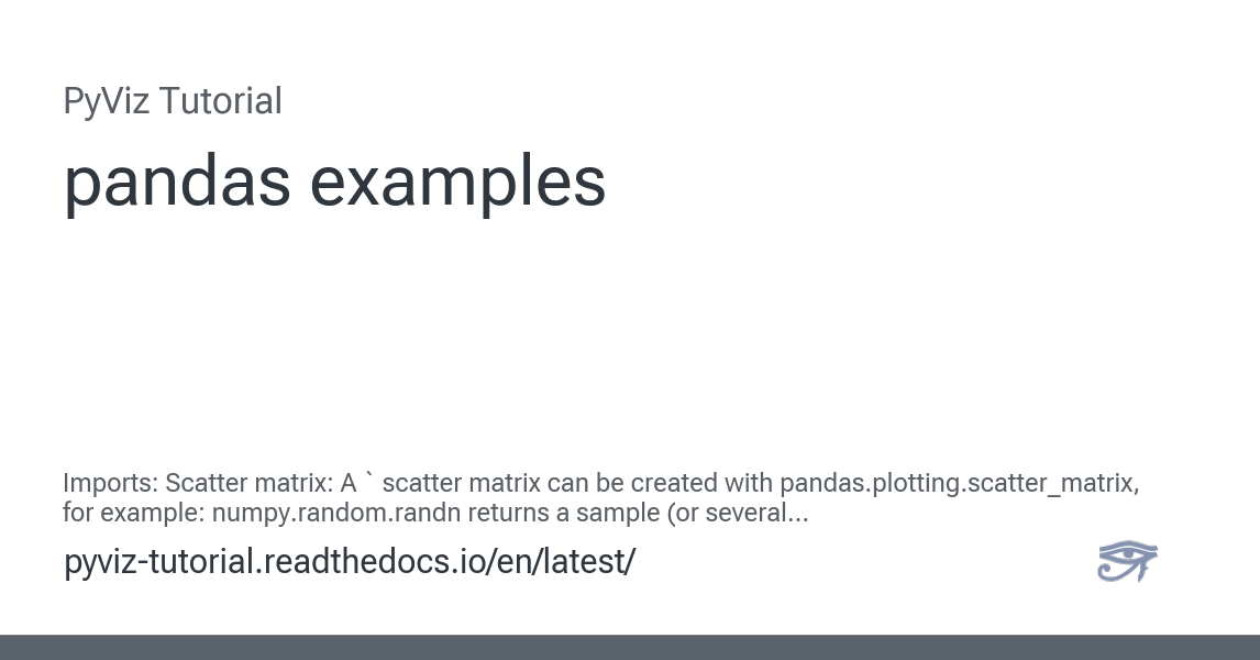 pandas examples - PyViz Tutorial 24.1.0